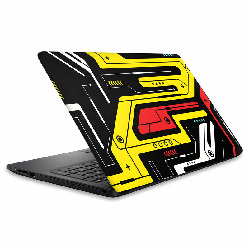 Tech Red Yellow Laptop Skin – WrapCart Skins