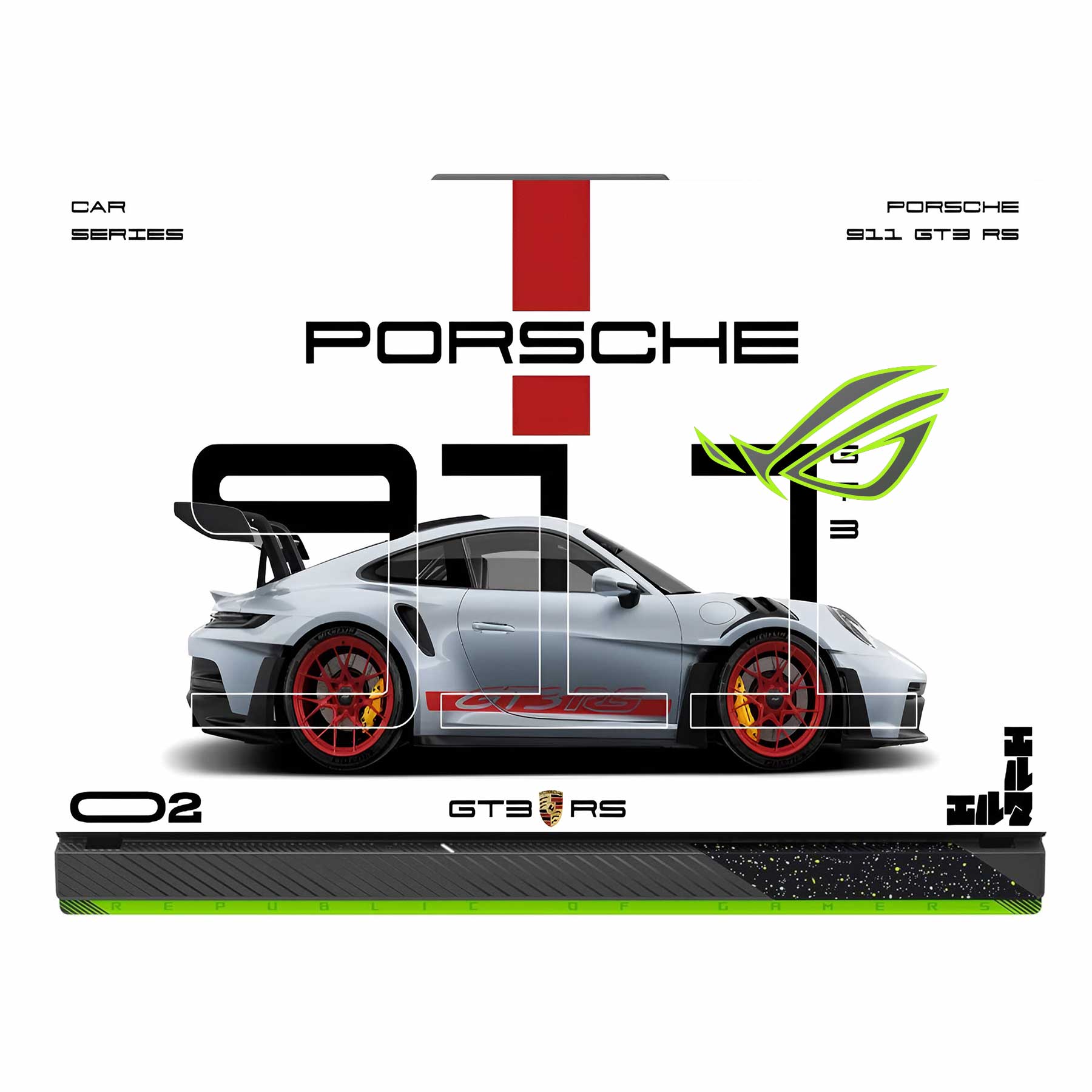 GT RS3 Asus ROG Strix G16 G614J Laptop Skin – WrapCart Skins