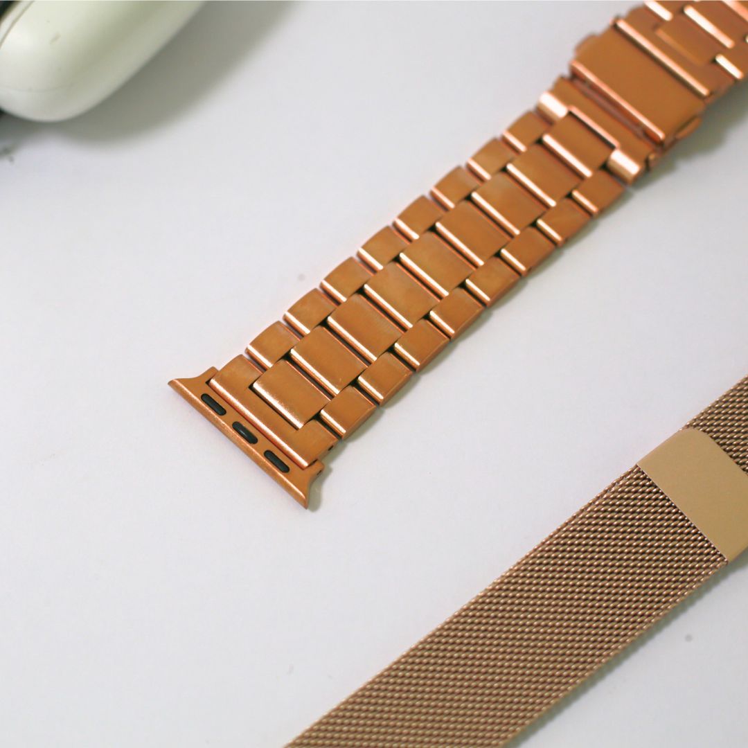 Apple Watch Stainless Steel Golden Strap - 38/40/41 MM – WrapCart Skins