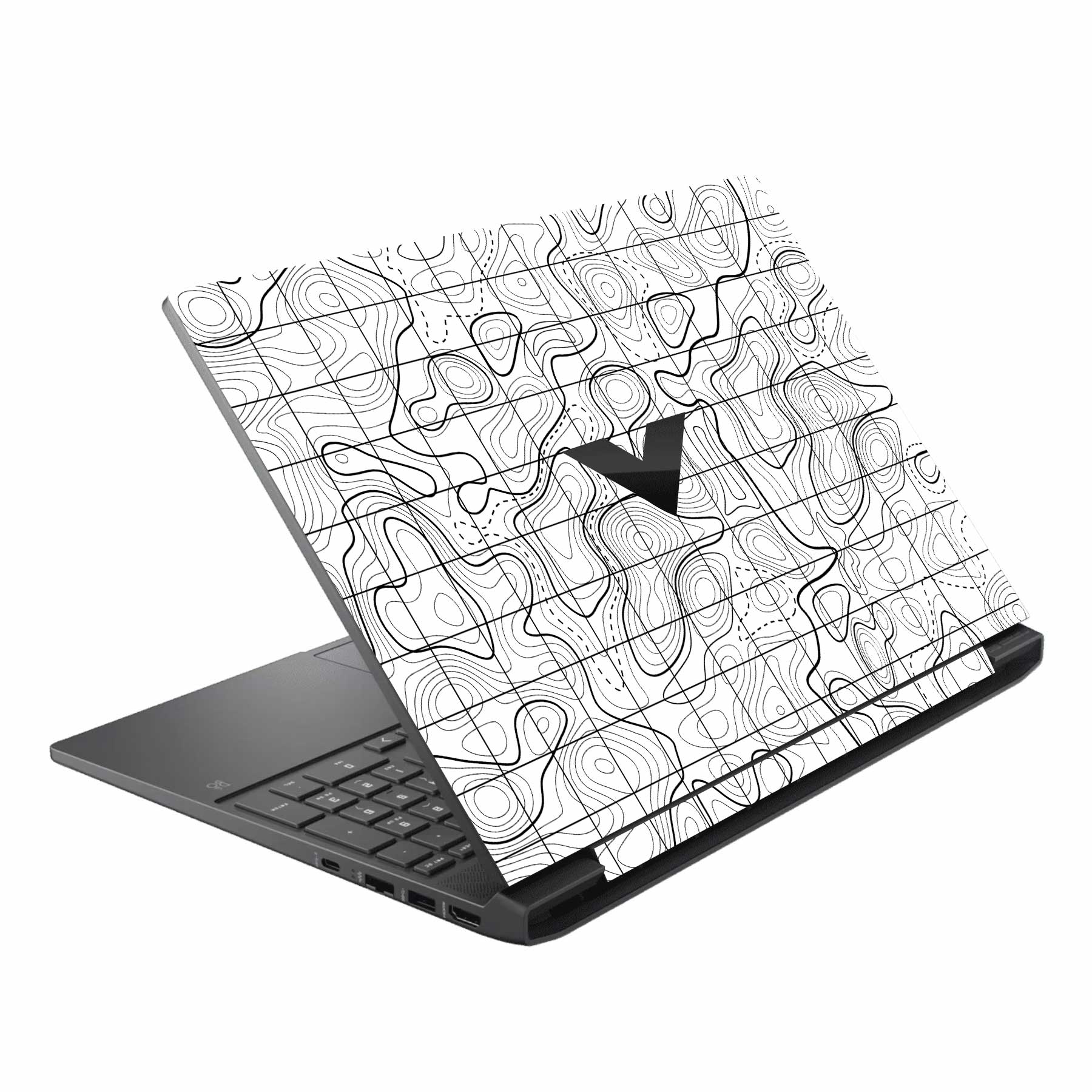 White Topography Exclusive HP Victus Laptop Skin – WrapCart Skins