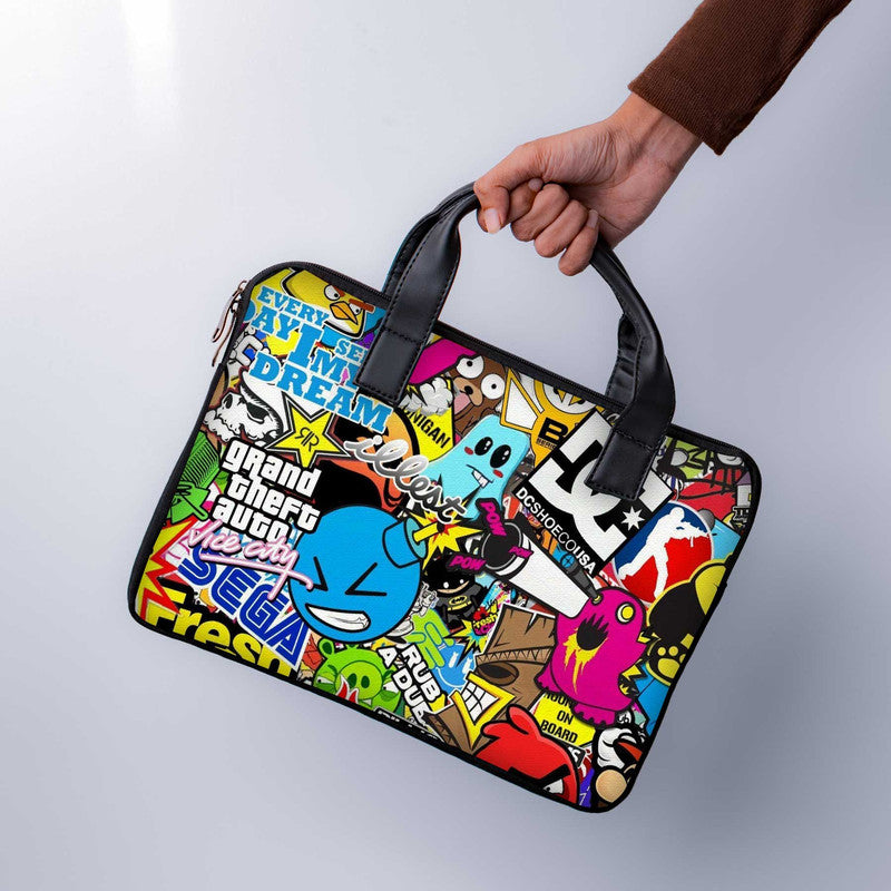 Sticker Bomb 1 Laptop Sleeve With Handle – WrapCart Skins