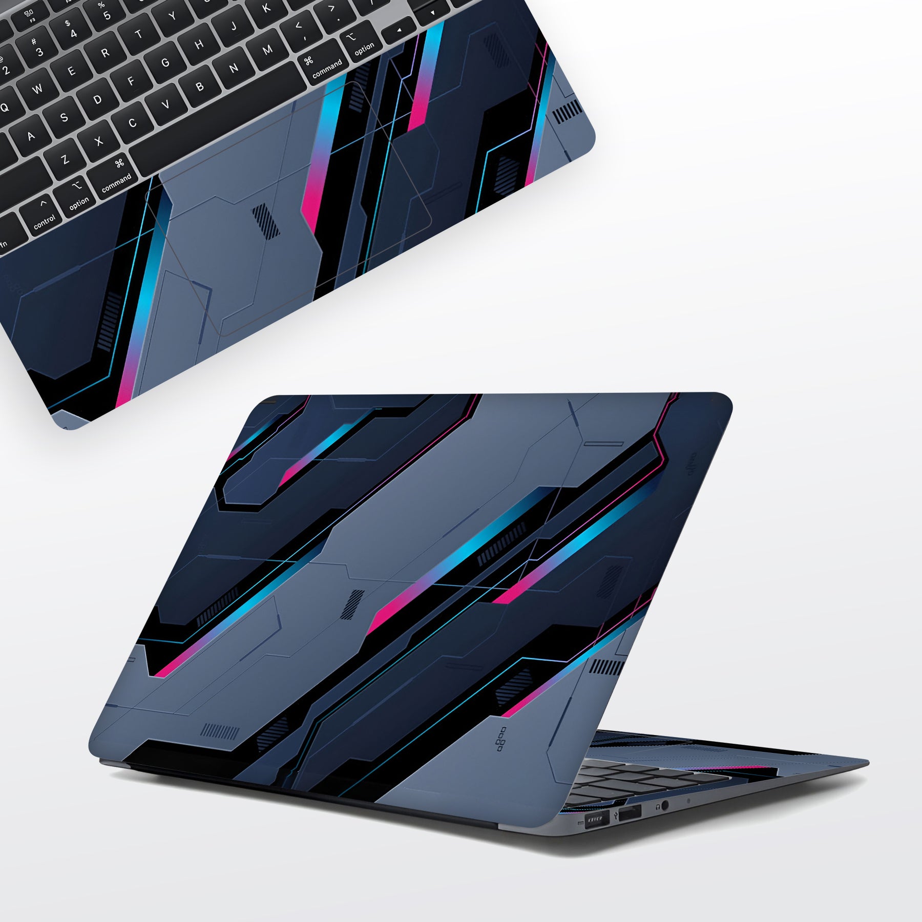 Black Techy Laptop Skin | Customised Premium Full Body Laptop Skins ...