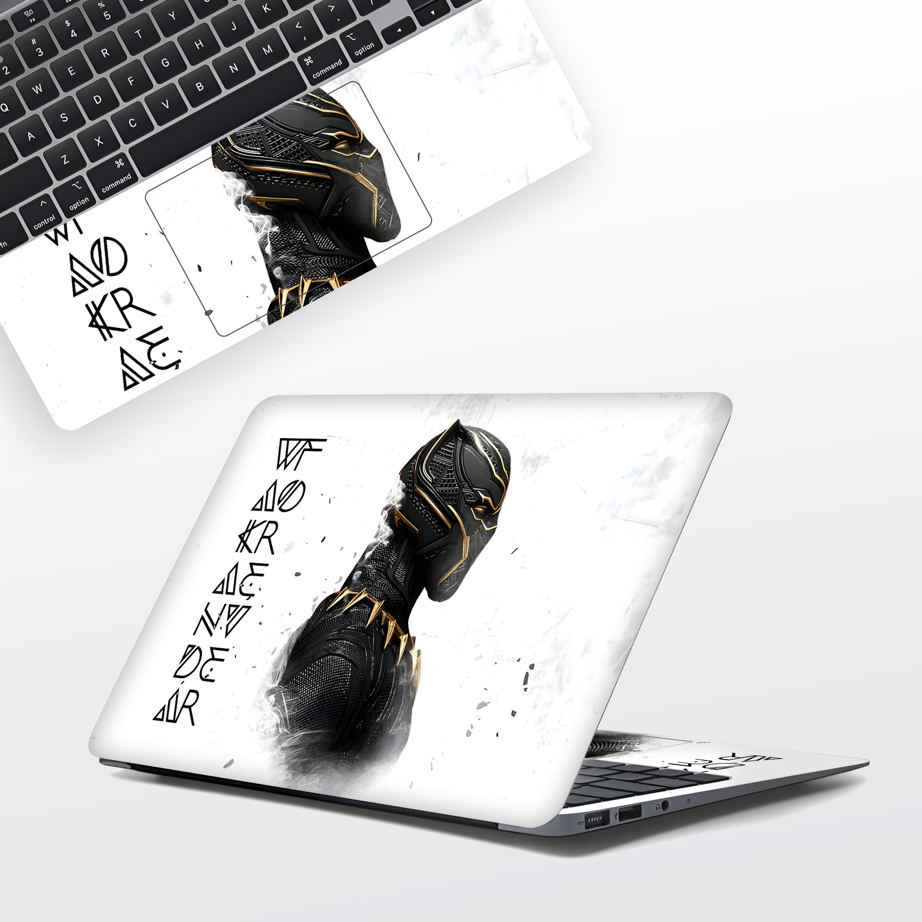 White Wakanda Laptop Skin | Customised Premium Full Body Laptop Skins ...