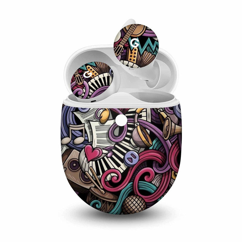 Music Abstract Skin For Pixel Buds A-Series – WrapCart Skins