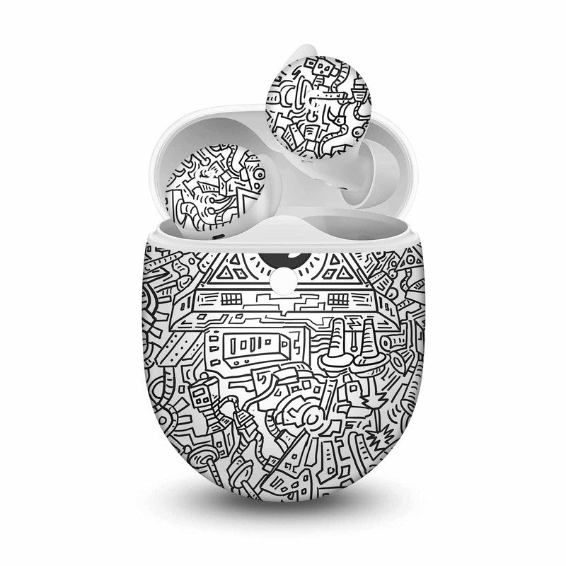 Robotic Doodle Skin For Pixel Buds A-Series – WrapCart Skins