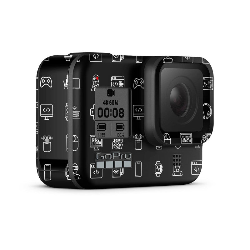 GoPro Skins Tech Icons Black - WrapCart GoPro Skins – WrapCart Skins