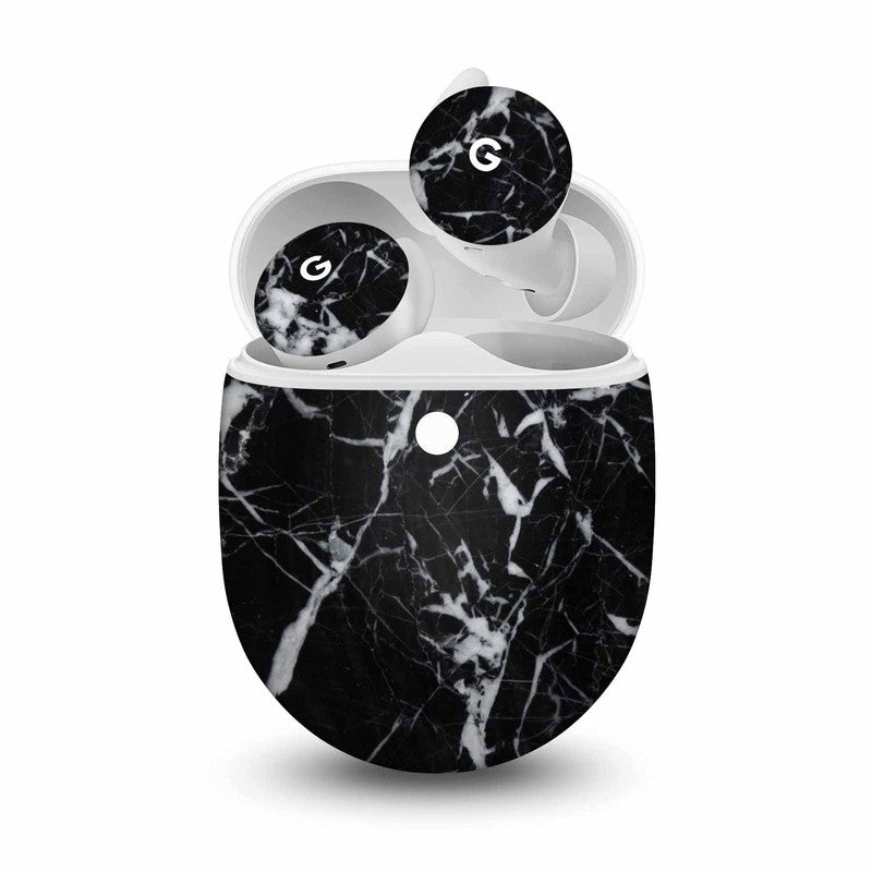 Black Marble Skin For Pixel Buds A-Series – WrapCart Skins