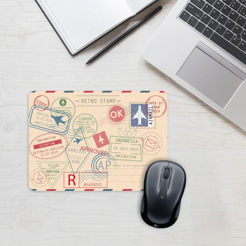 Retro Stamps Mouse Pad – WrapCart Skins