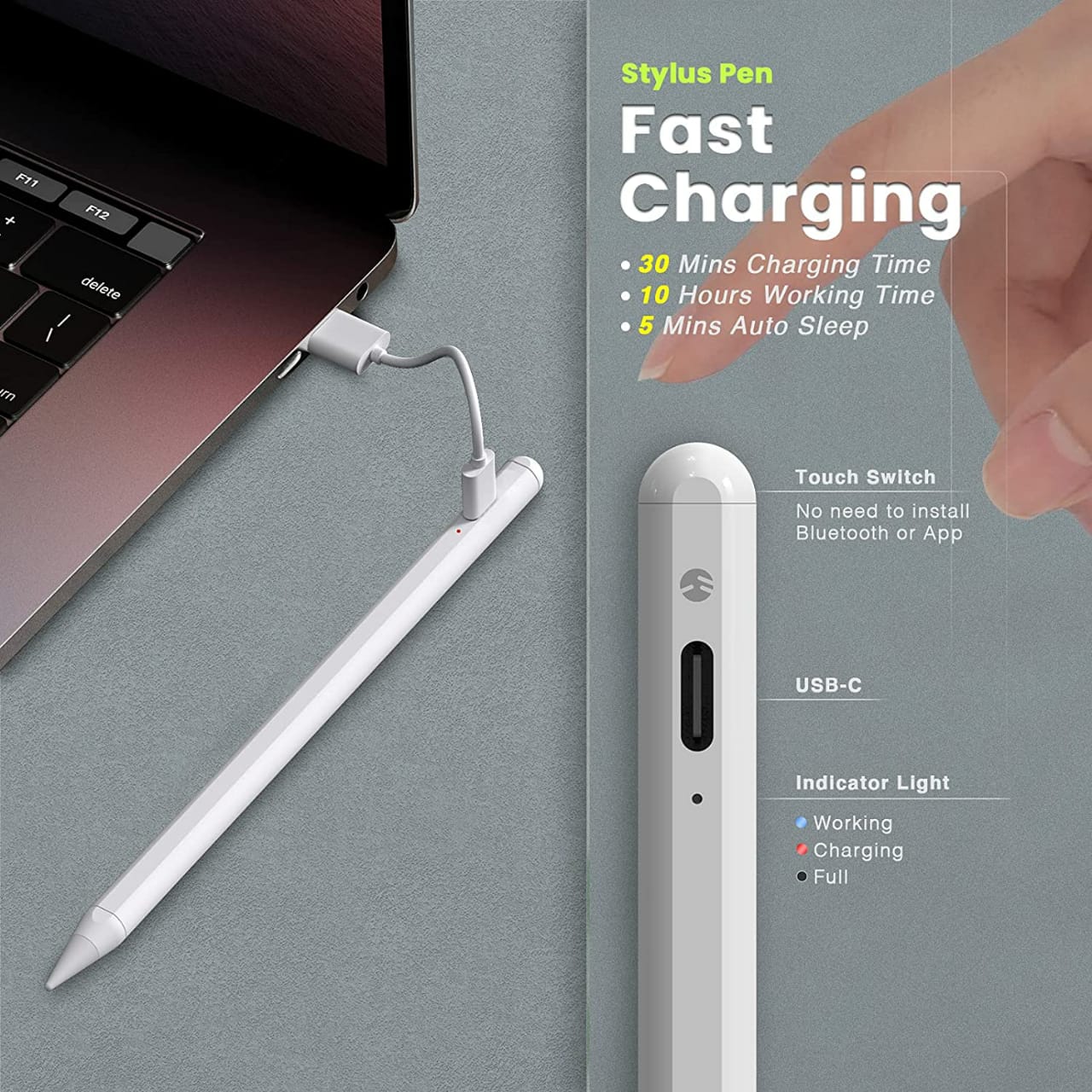 Stylus Pen / iPad Pencil Palm Rejection for iPad 2018 and Later - With ...